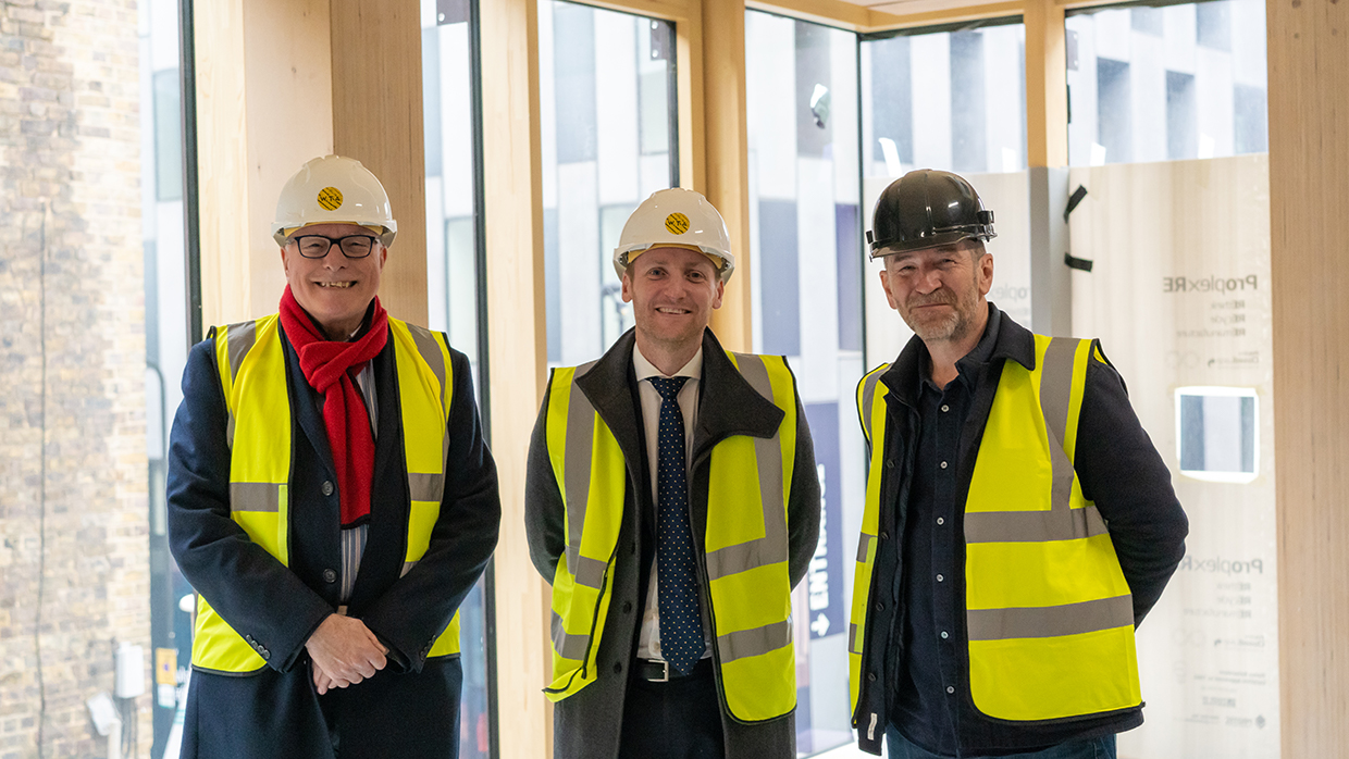 UK Construction Minister visits ground-breaking, low-carbon timber ...